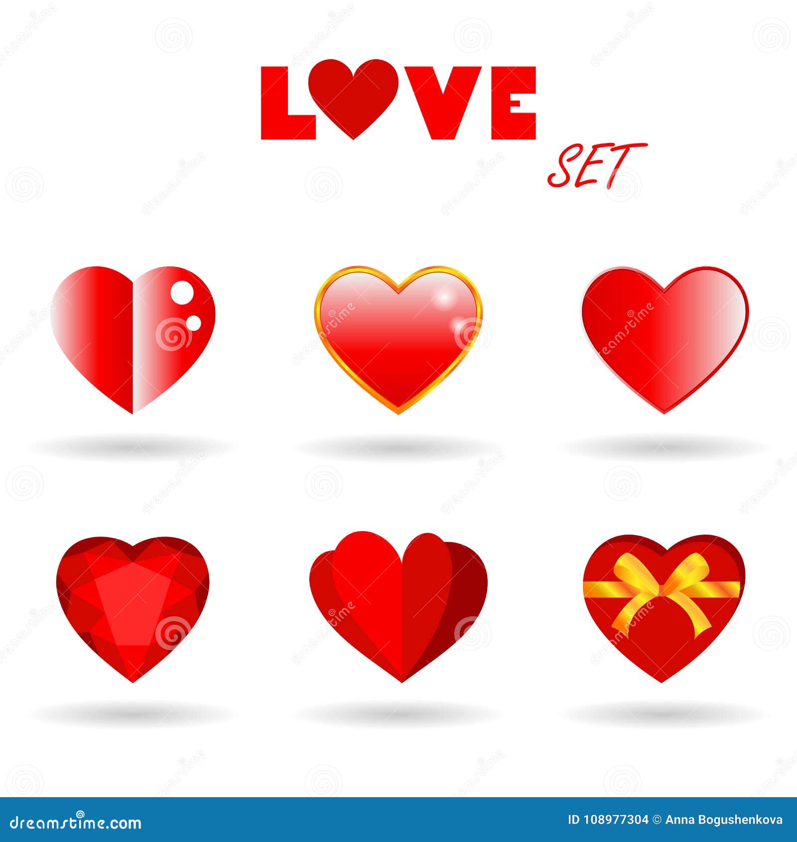 Vector Set of Hearts Design and Love Elements Stock Vector ...