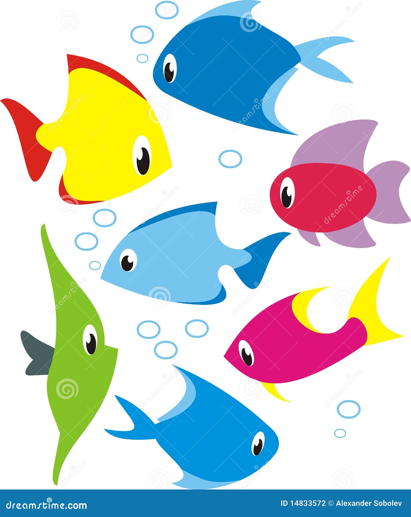Vector set of reef fish. stock vector. Illustration of natural - 14833572