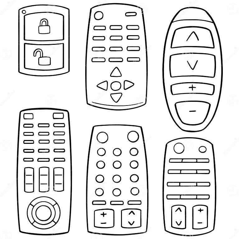 Vector Set of Remote Control Stock Vector - Illustration of line ...