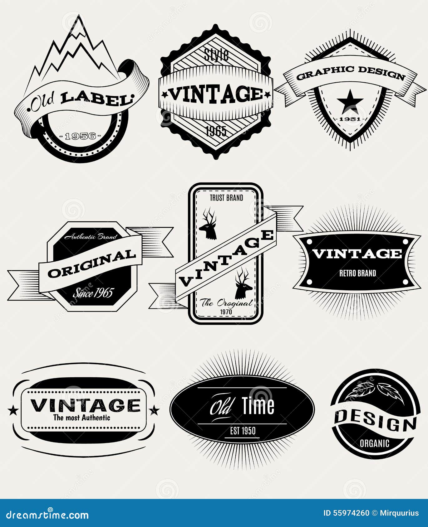 Vector Set of Retro Banners for Design Stock Vector - Illustration of ...