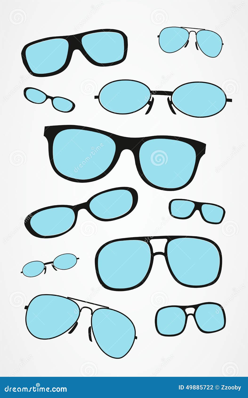 Vector Set of Retro Glasses. Glasses Background. Stock Vector ...