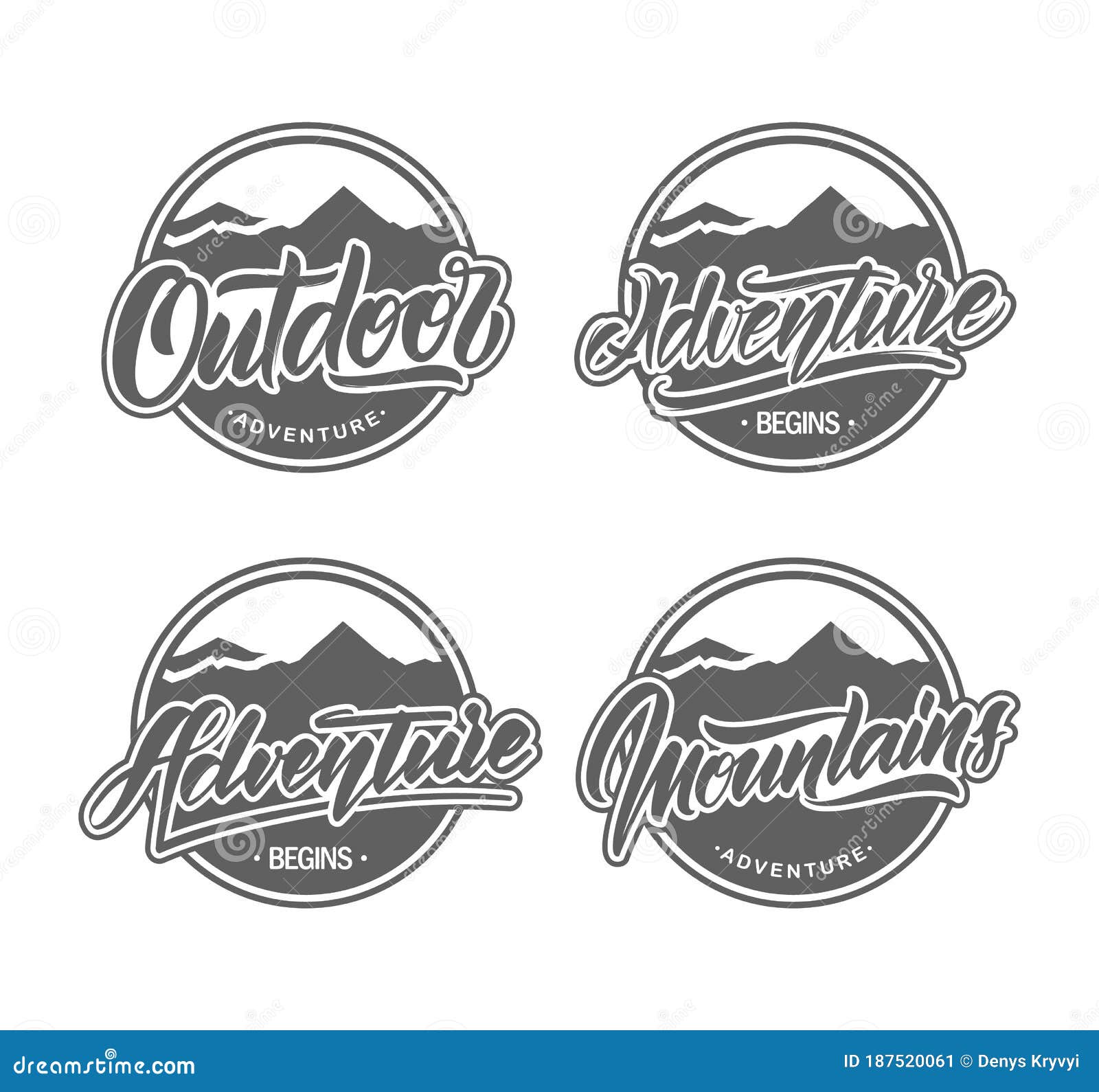 Vector Set of Retro Outdoor and Mountains Emblems Stock Vector ...