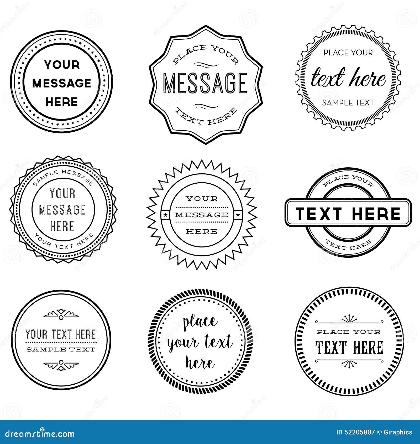 Vector Set of Retro Stamps and Badges Stock Vector - Illustration of ...