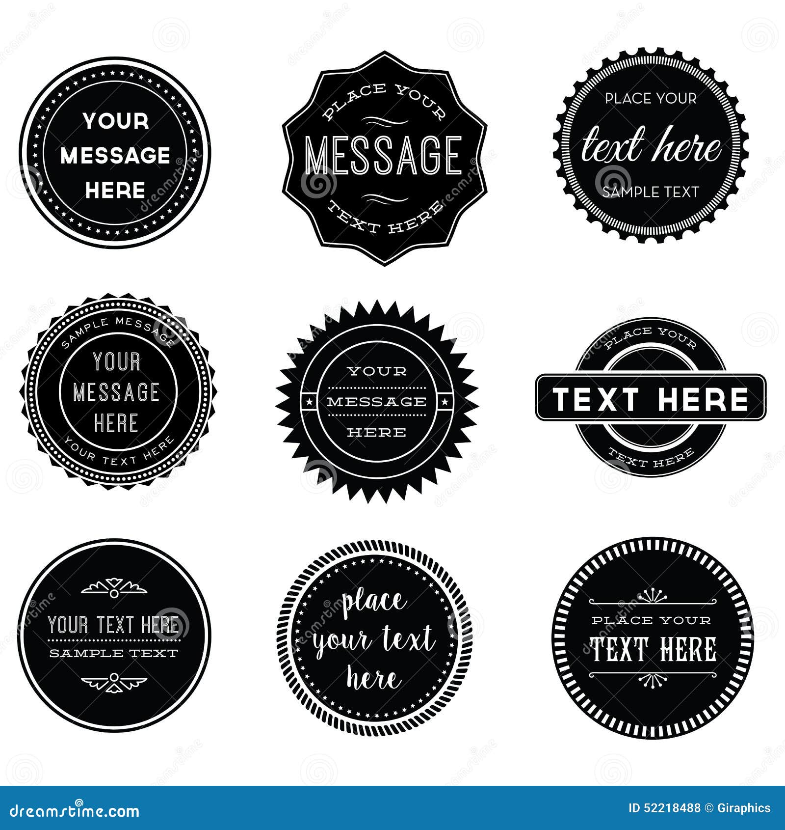 Vector Set of Retro Stamps and Badges Stock Vector - Illustration of ...