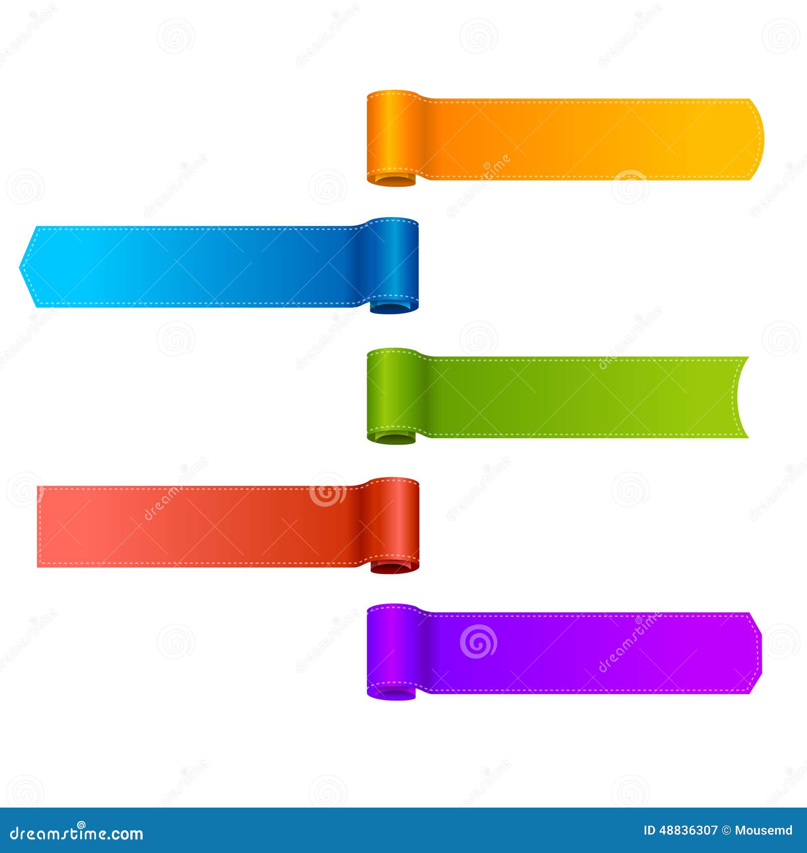 Vector Set of Ribbons Banners Stock Vector - Illustration of note ...