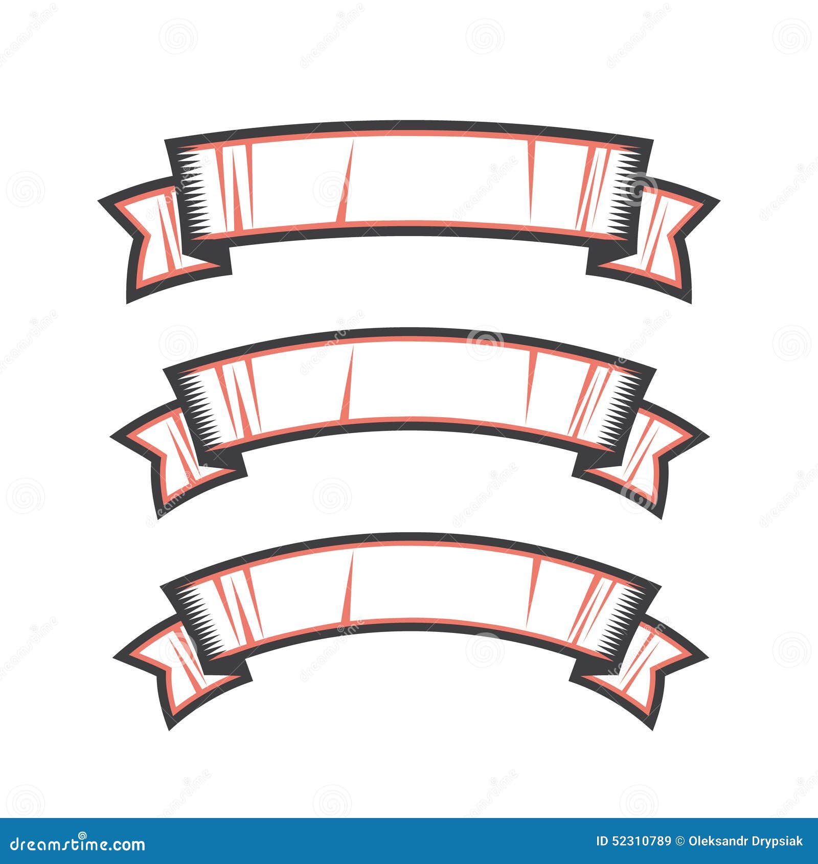 Vector set of ribbons stock vector. Illustration of object - 52310789