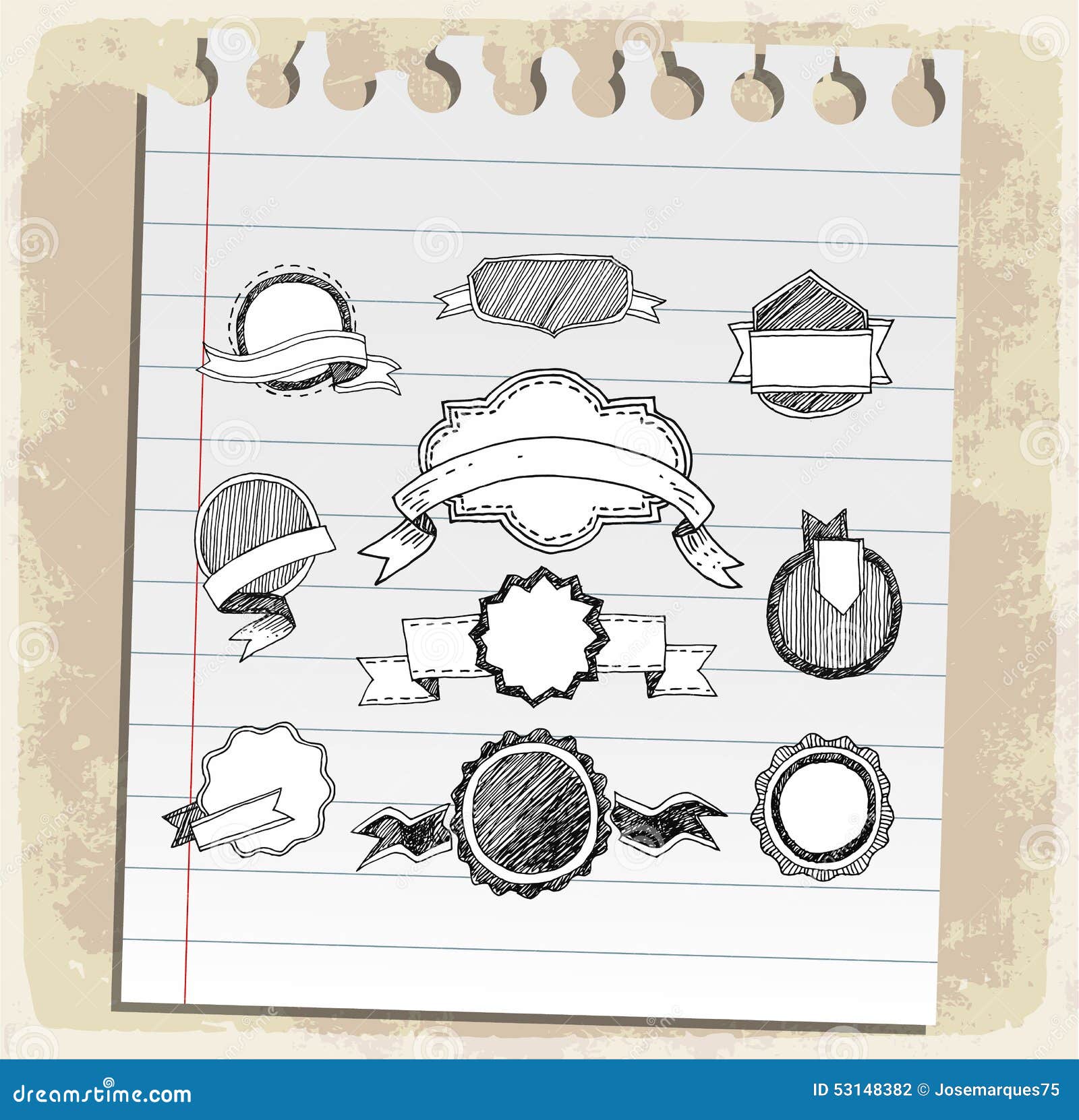 Vector Set of Ribbons Paper Note, Vector Illustration Stock Vector ...