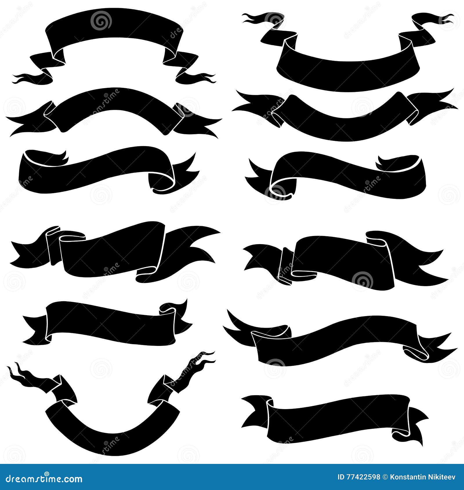 Vector Set of Ribbons for Your Text Stock Vector - Illustration of ...