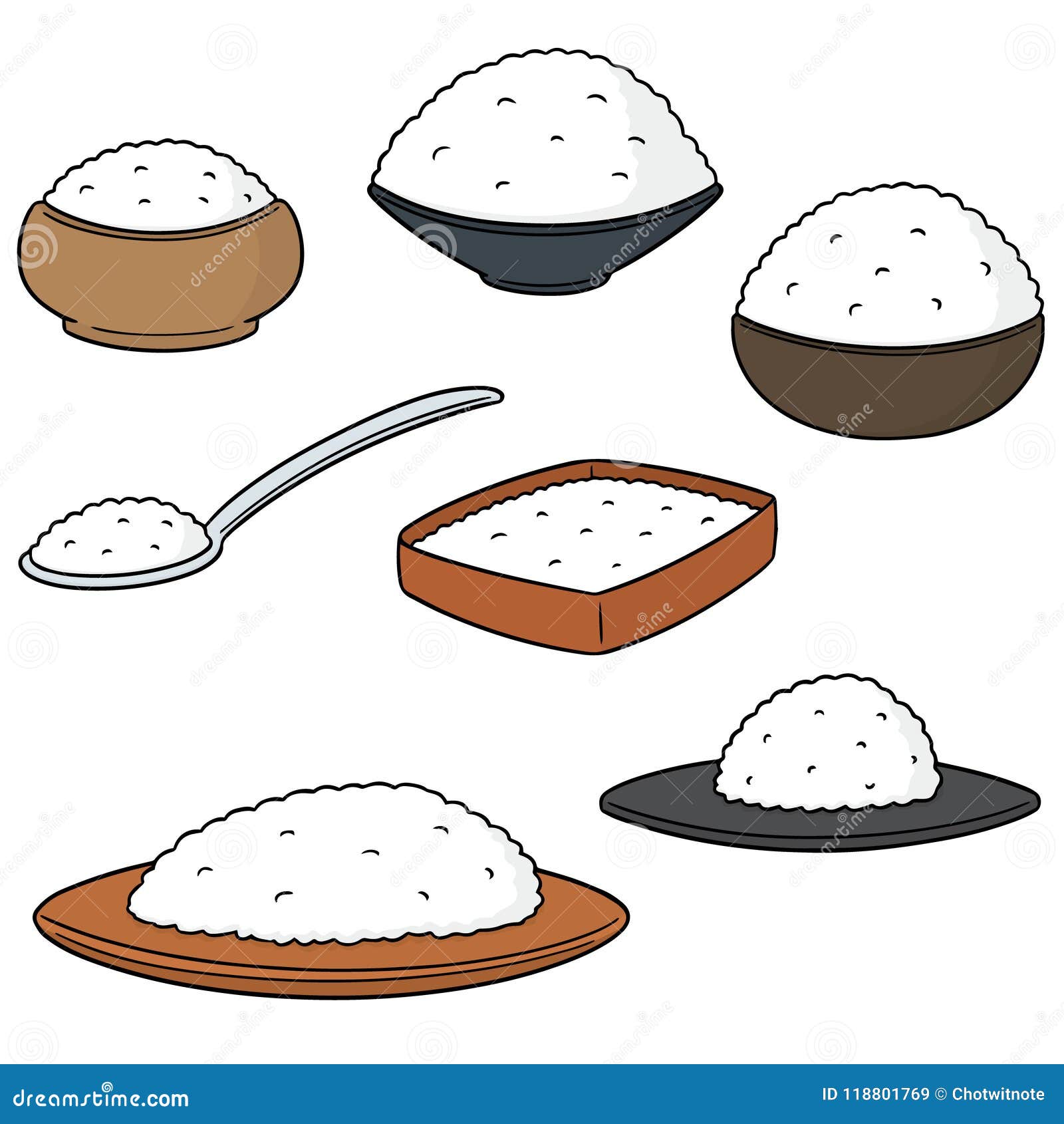 Vector set of rices stock vector. Illustration of graphic - 118801769
