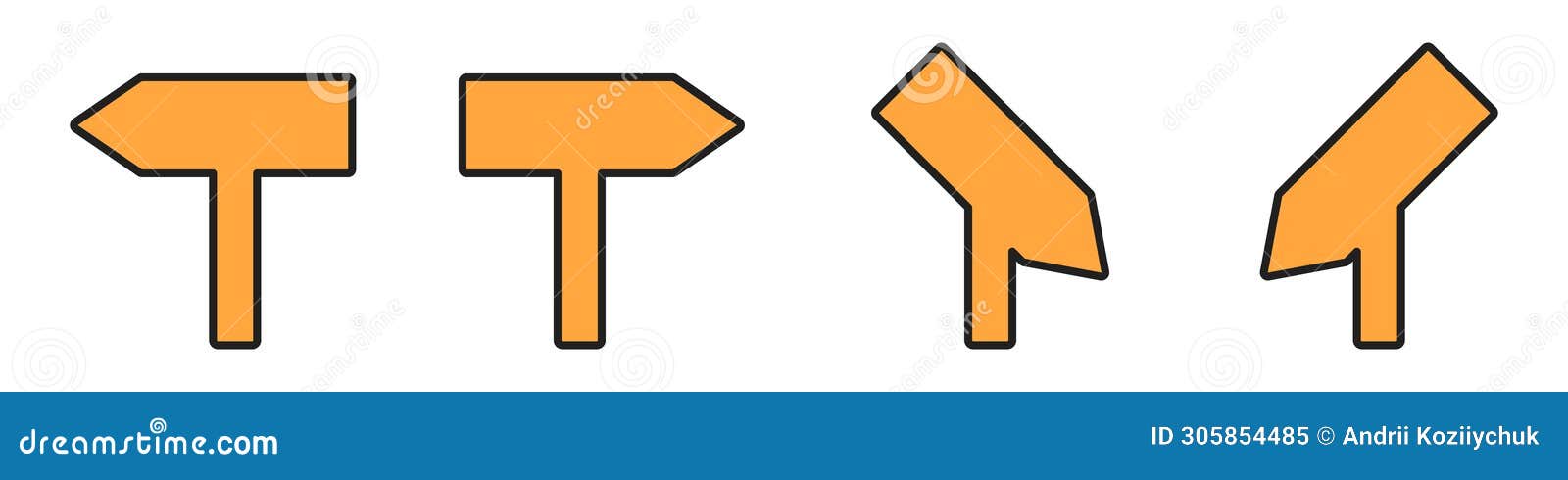 Vector Set of Road Signs. Arrows Pointers Vector. Set of Vector Arrows ...