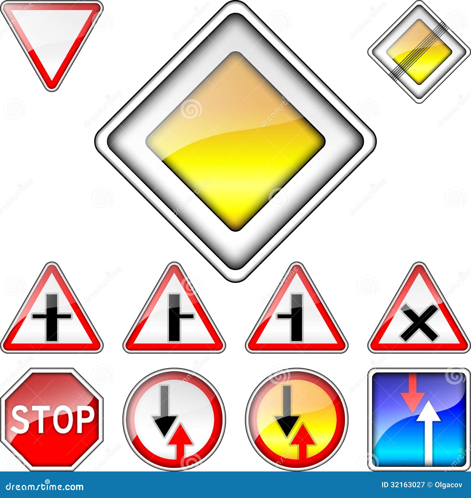 Vector Set Of Road Signs Priority | CartoonDealer.com #32163027