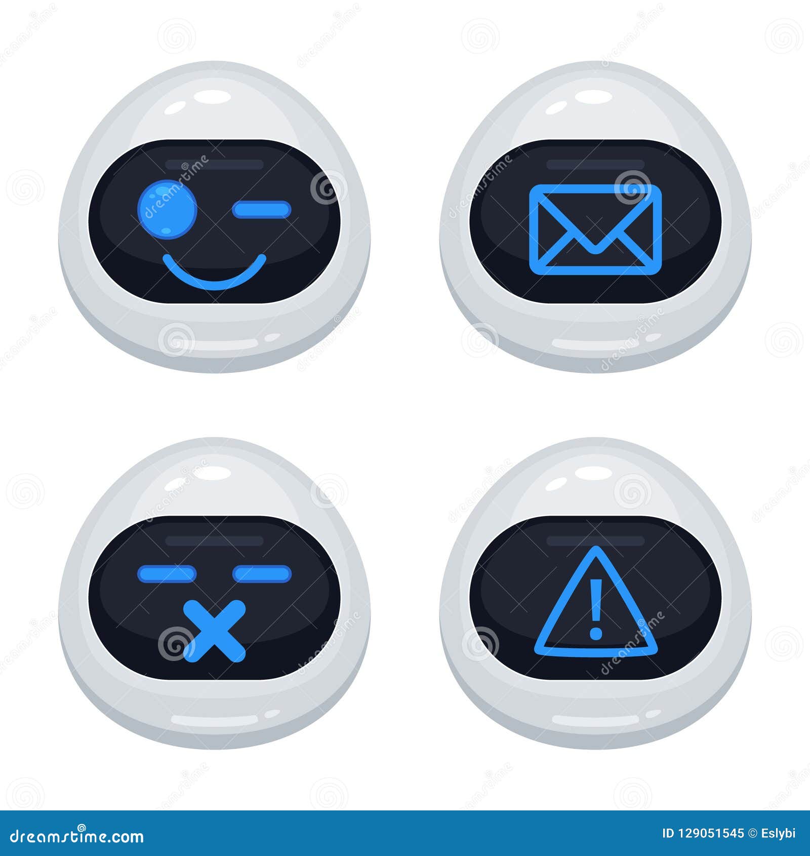 Vector Set of Robot Emoticons. Stock Vector - Illustration of avatar ...