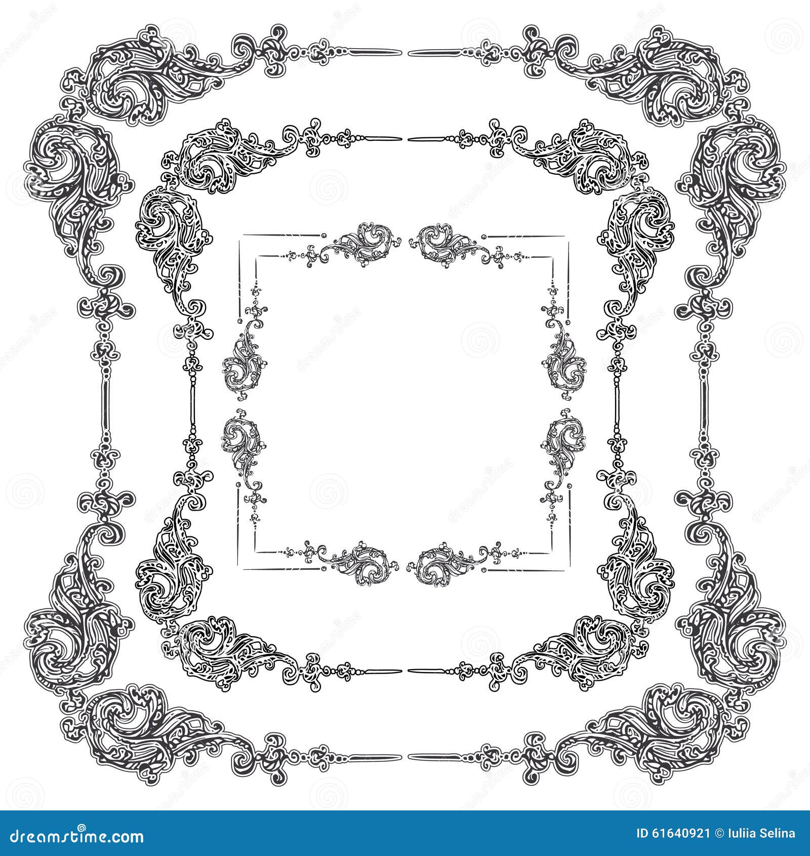 Vector set Rococo frame stock vector. Illustration of decorative - 61640921