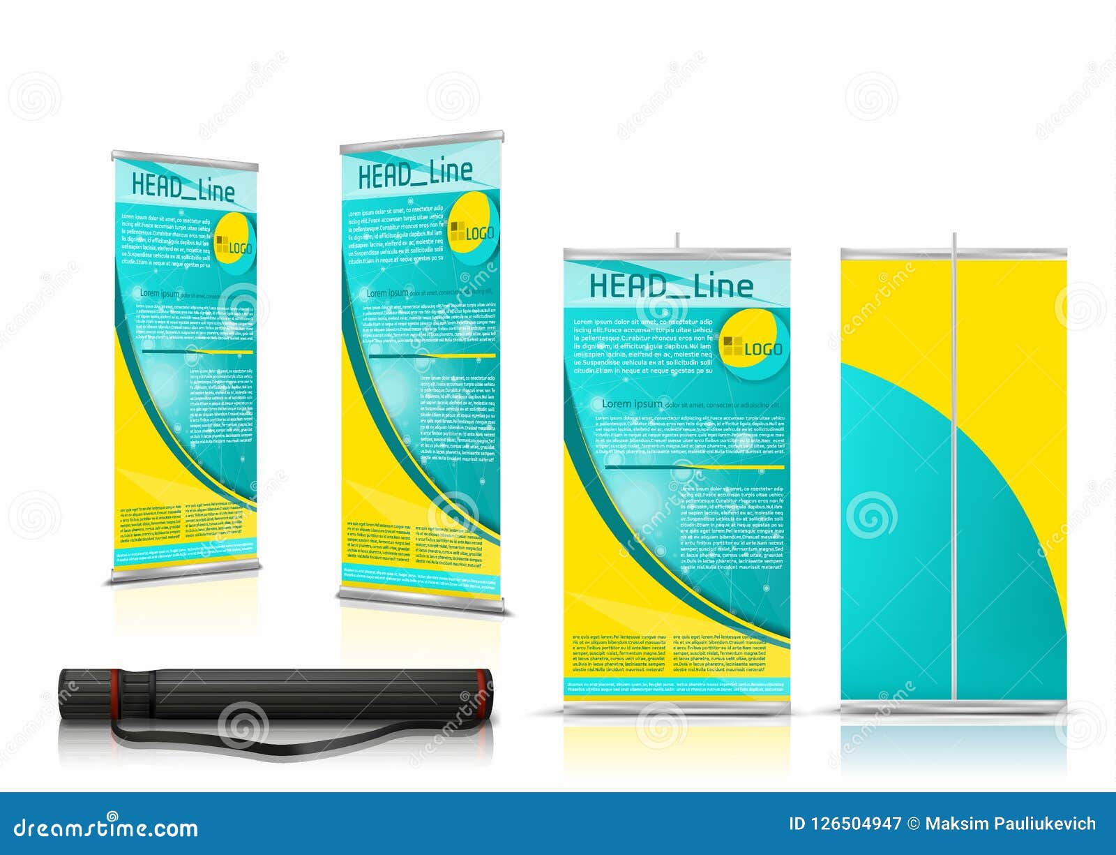 Vector Set of Roll-up Banners with Ready Design Stock Vector ...