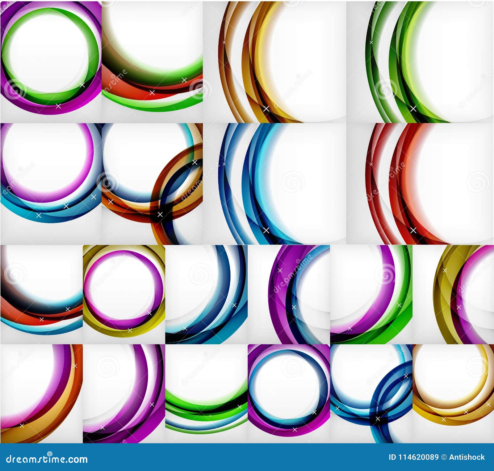 Vector Set of Round Circle Abstract Backgrounds Stock Vector ...