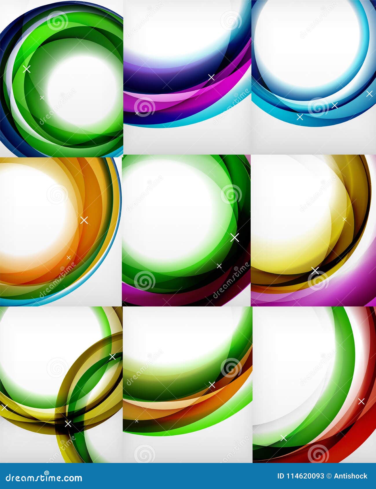 Vector Set of Round Circle Abstract Backgrounds Stock Vector ...