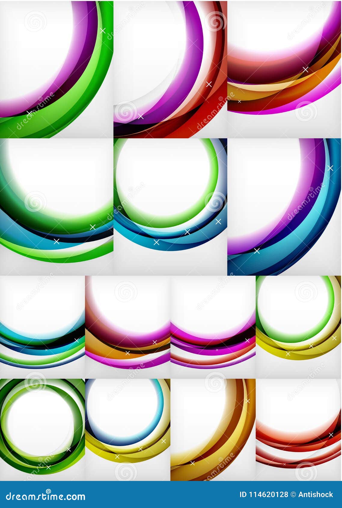 Vector Set of Round Circle Abstract Backgrounds Stock Vector ...