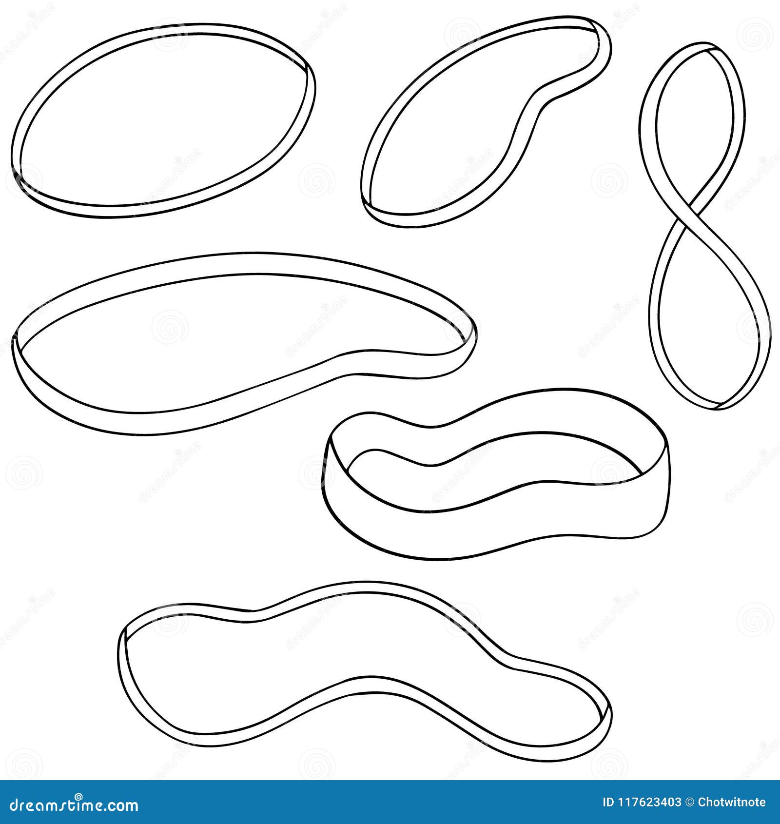 Vector set of rubber band stock vector. Illustration of cartoon - 117623403