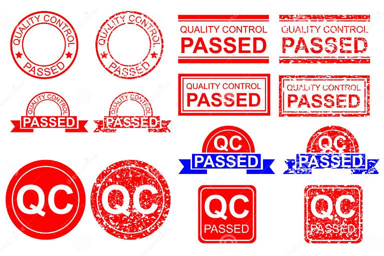 Set Rubber Stamp Effect - Quality Control Checked Stock Vector ...