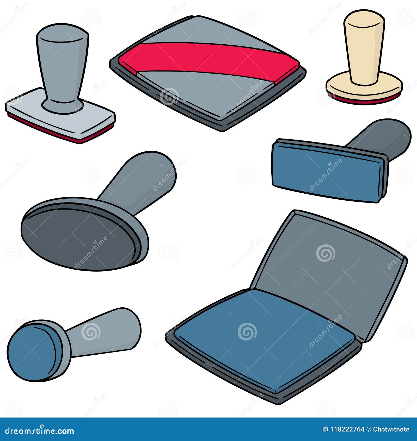 Vector set of rubber stamp stock vector. Illustration of equipment ...