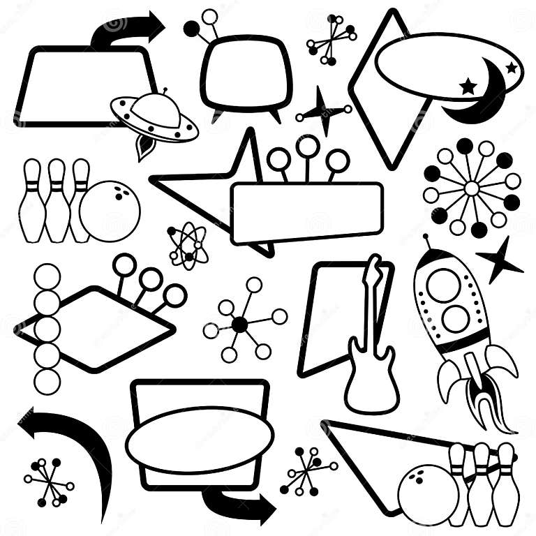 Vector Set of 1950s or Retro Themed Signs Stock Vector - Illustration ...