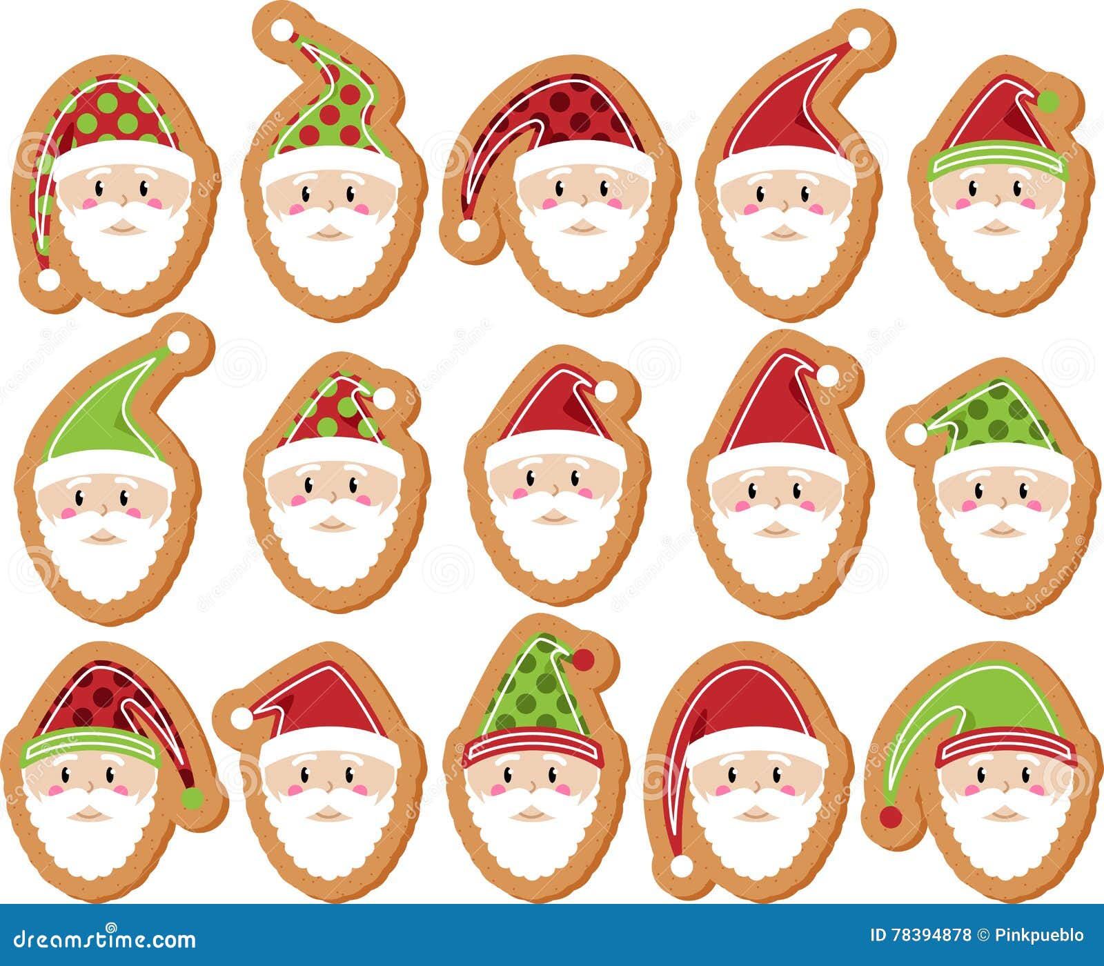 Vector Set of Santa Claus Gingerbread Cookies Stock Vector ... Vector Set of Santa Claus Gingerbread Cookies Stock Vector ...