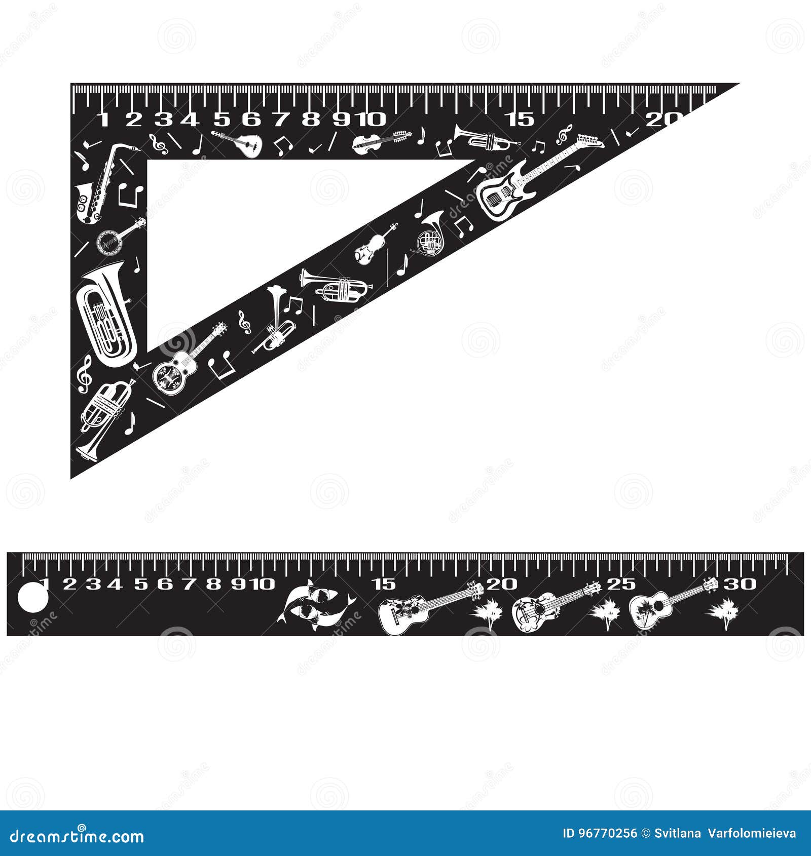 Vector Set of School Rulers in Flat Style Stock Vector - Illustration ...