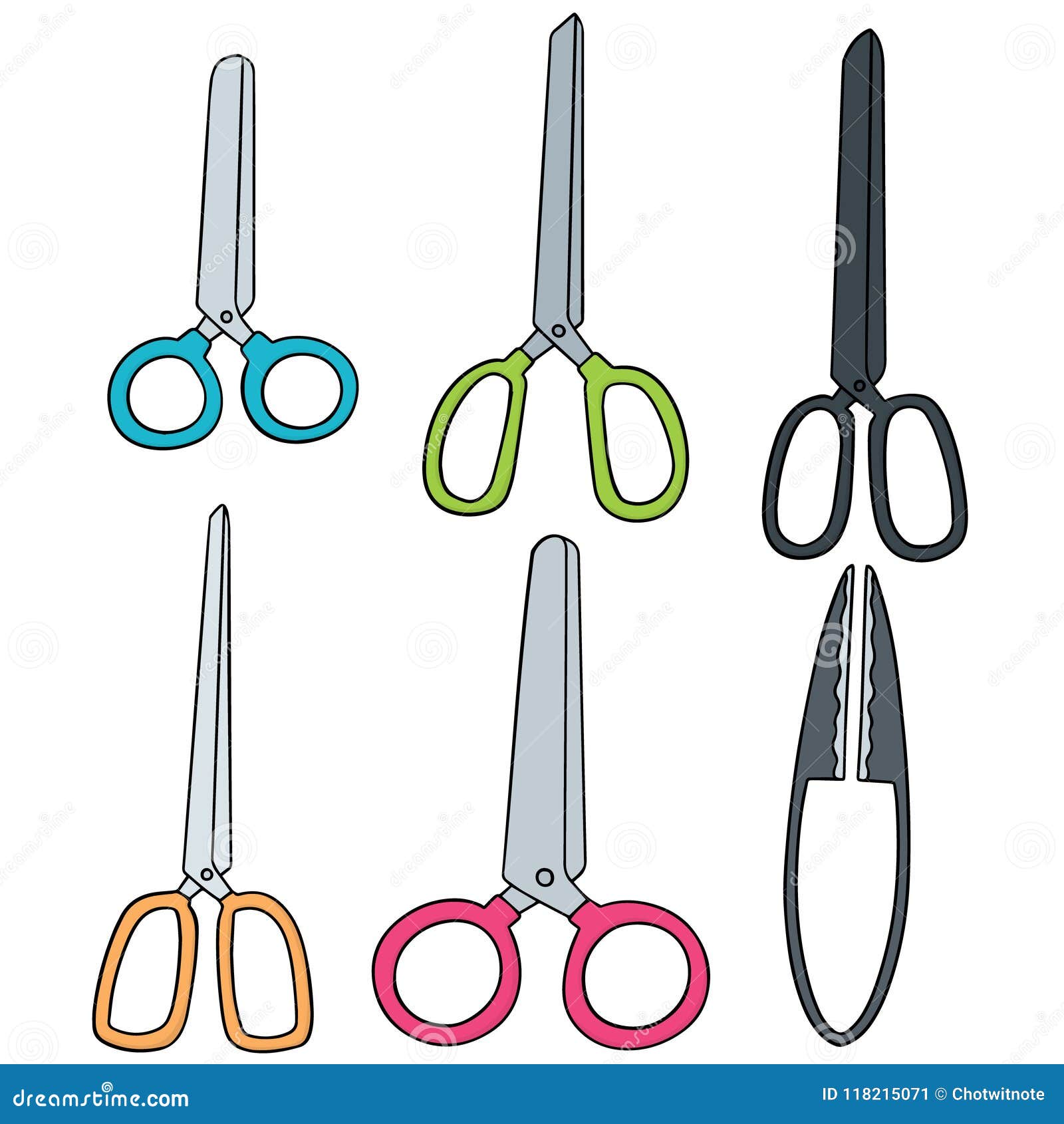 Vector set of scissors stock vector. Illustration of decor - 118215071