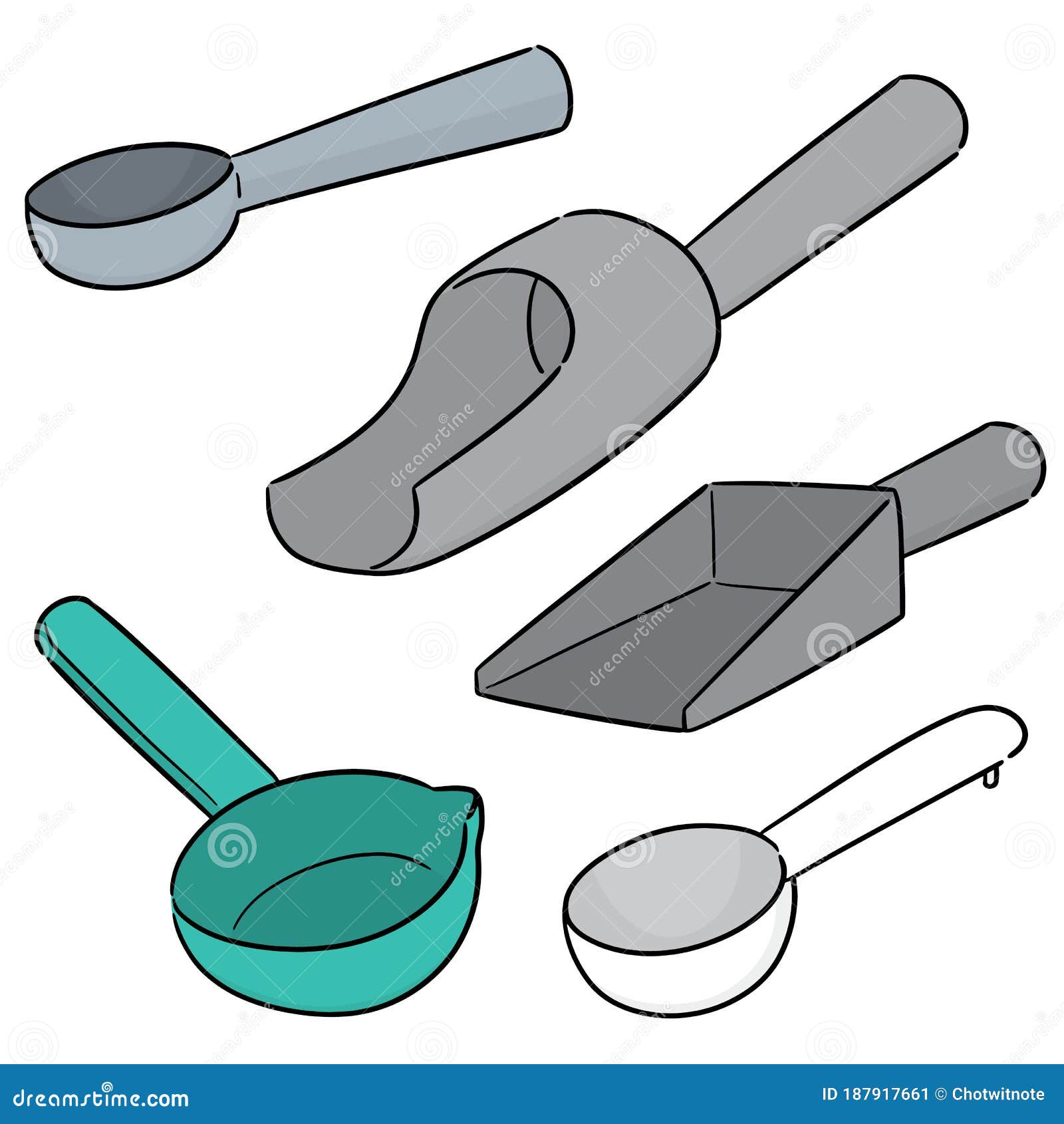 Vector set of scoops stock vector. Illustration of simple - 187917661