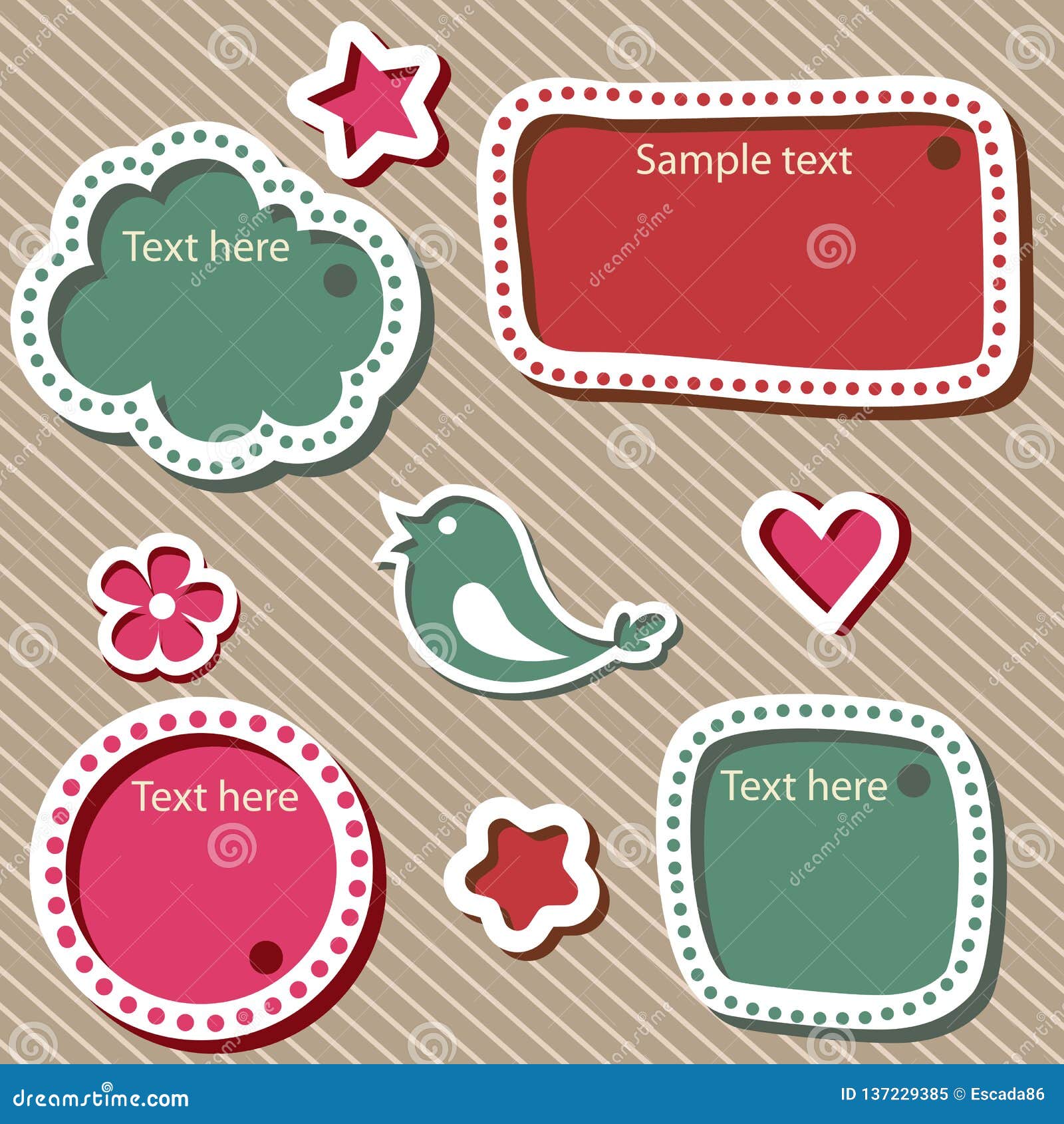 Vector Set of Scrapbook Elements Stock Vector - Illustration of border ...