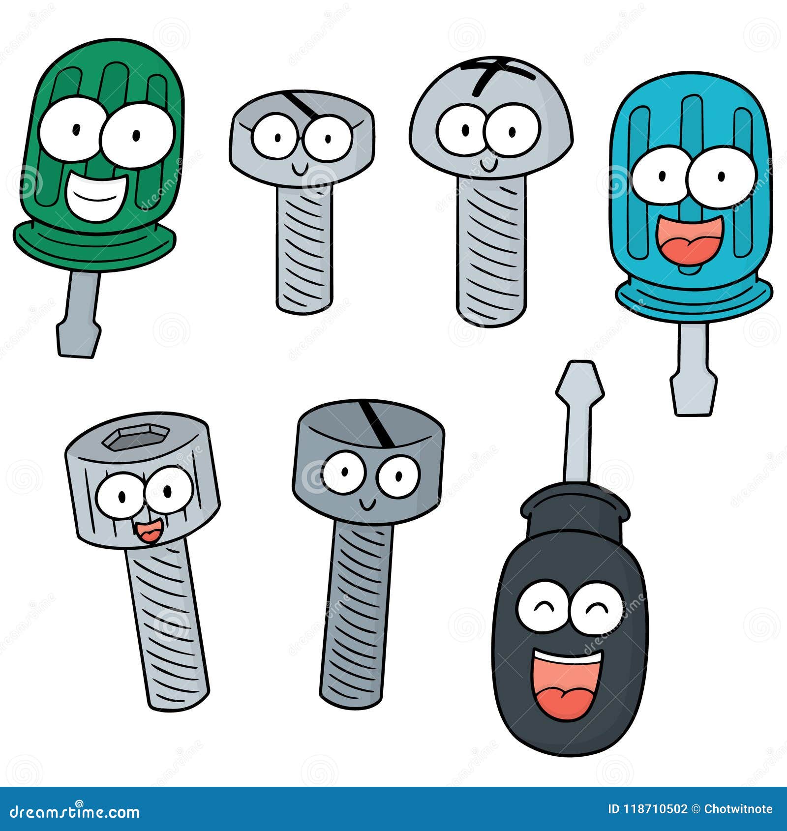 Vector Set of and Screwdriver Stock Vector - Illustration of glossy ...