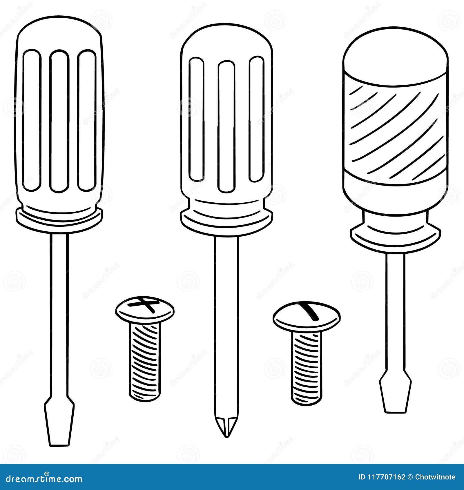Vector Set of and Screwdriver Stock Vector - Illustration of ...