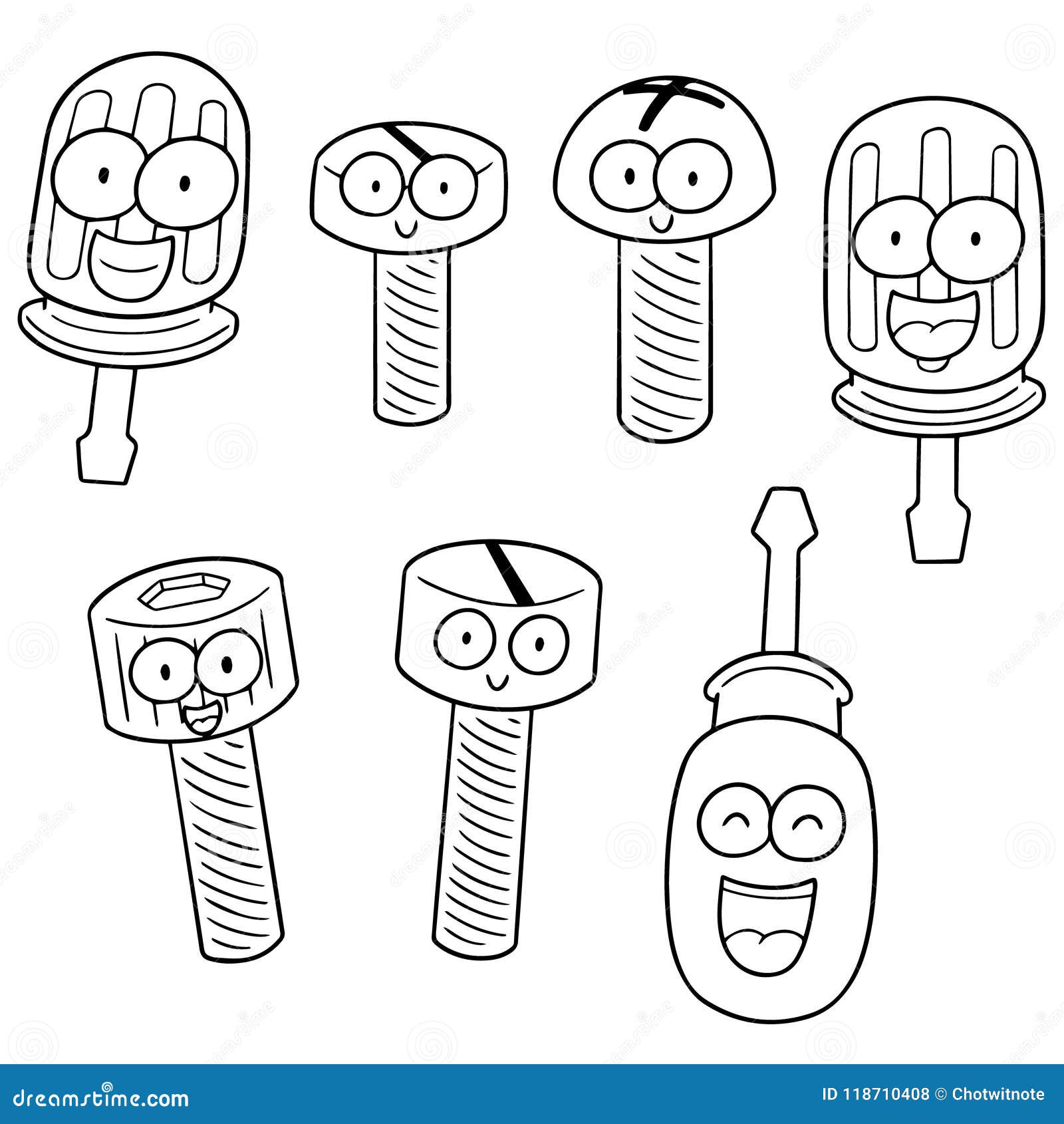 Vector Set of and Screwdriver Stock Vector - Illustration of customize ...