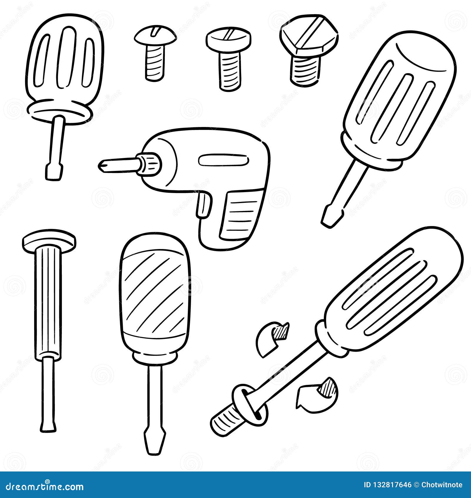 Vector Set of and Screwdriver Stock Vector - Illustration of metal ...