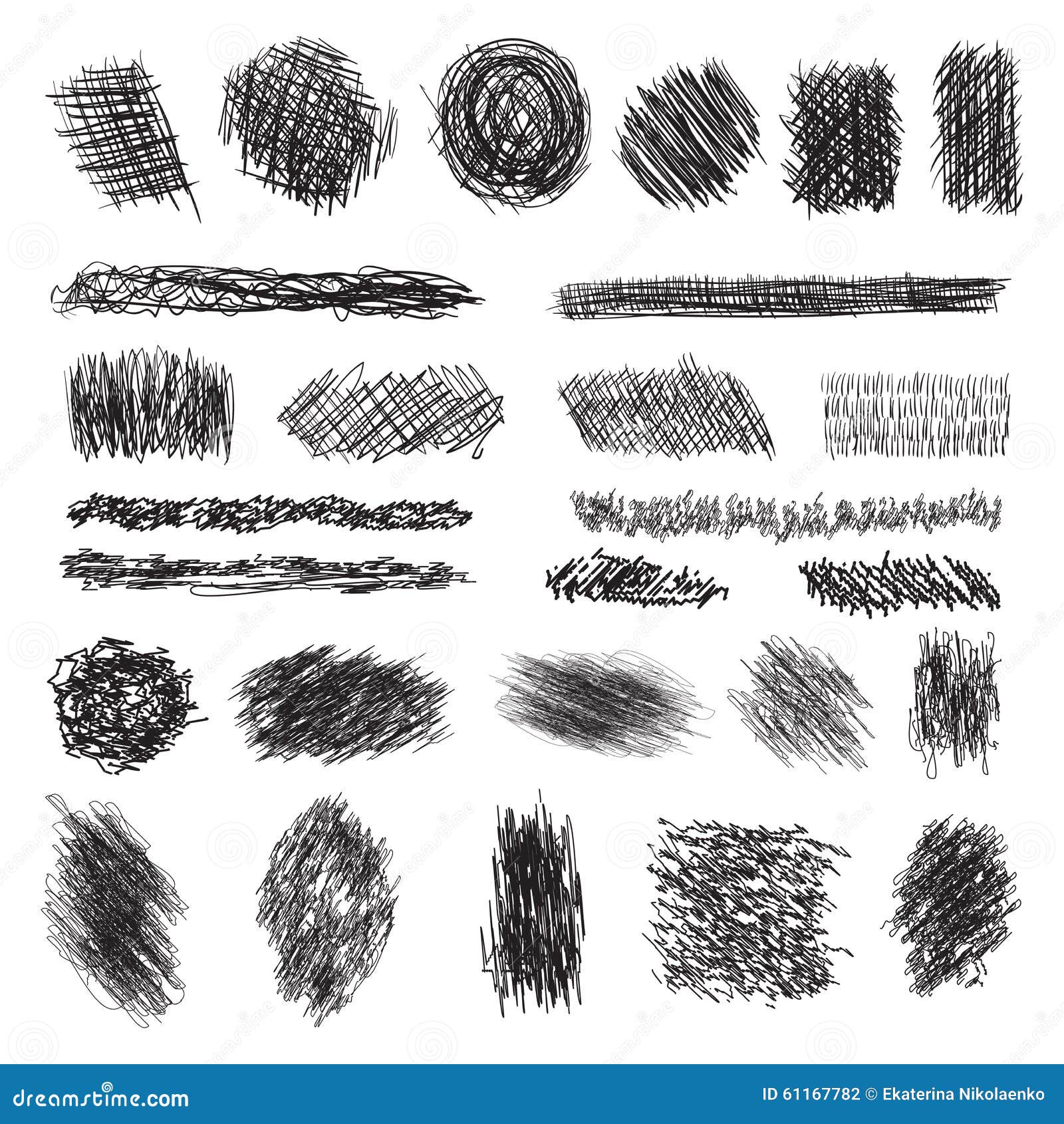 Vector Set Of Scribble Brushes. Collection Of Ink Lines, Set Of Hand ... Vector Set Of Scribble Brushes. Collection Of Ink Lines, Set Of Hand ...