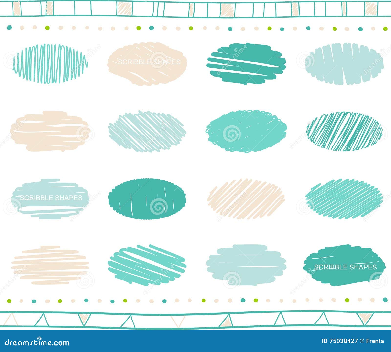 Vector Set of Scribble Elements Stock Vector - Illustration of painted ...