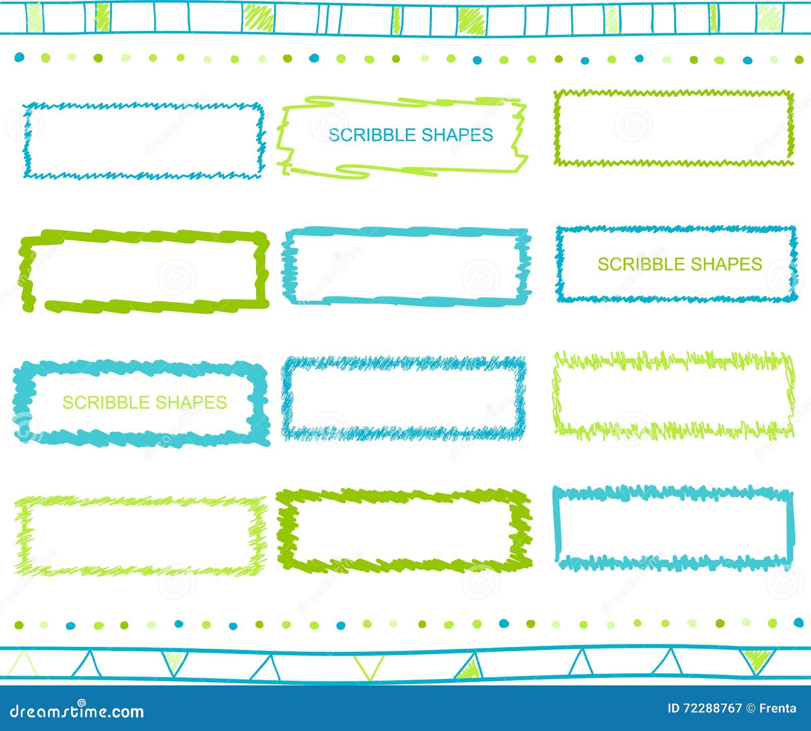 Vector Set of Scribble Elements Stock Vector - Illustration of rough ...