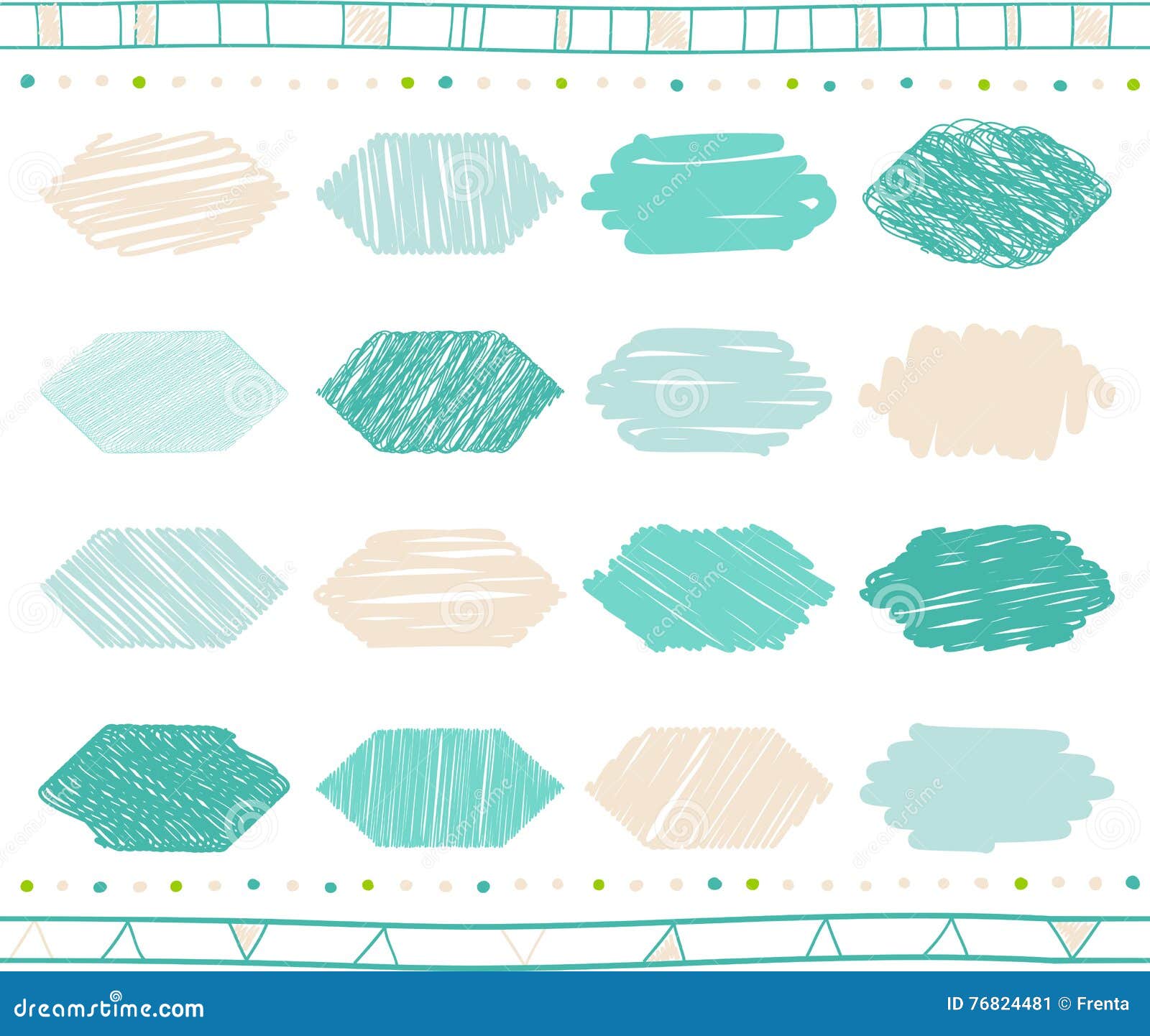 Vector Set of Scribble Elements Stock Vector - Illustration of line ...