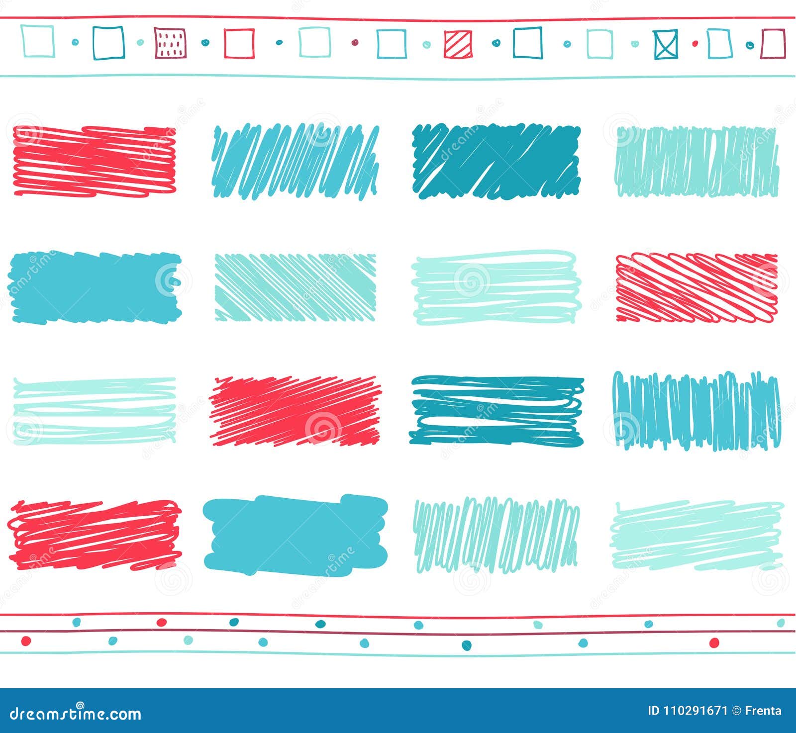 Vector Set of Scribble Elements Stock Vector - Illustration of rough, color: 110291671