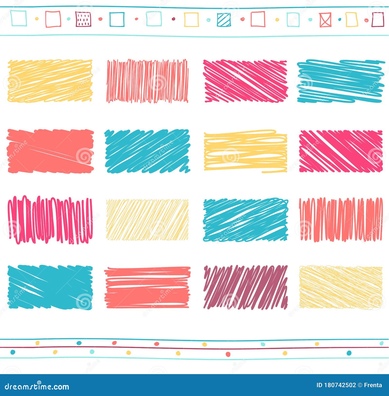 Vector Set of Scribble Elements Stock Vector - Illustration of ...
