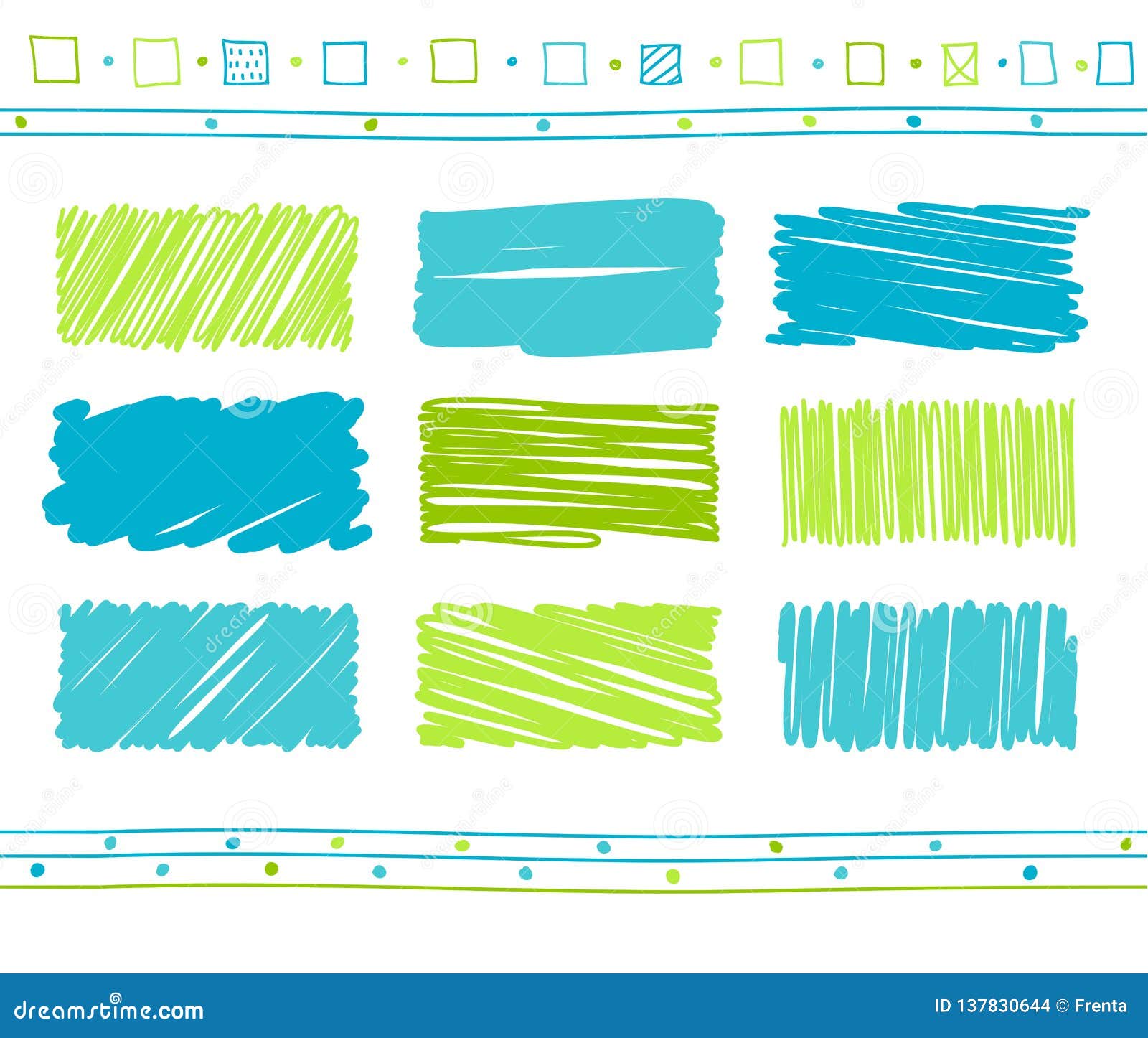 Vector Set of Scribble Elements Stock Vector - Illustration of pencil ...