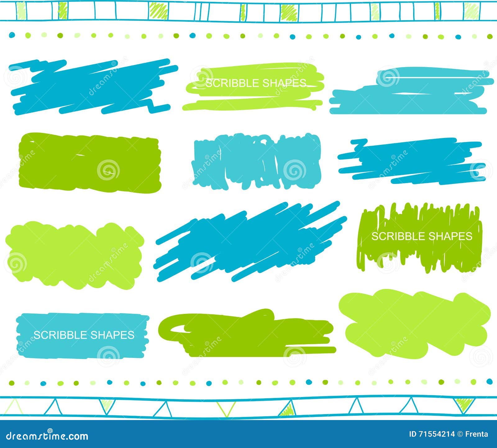 Vector Set of Scribble Elements Stock Vector - Illustration of line ...