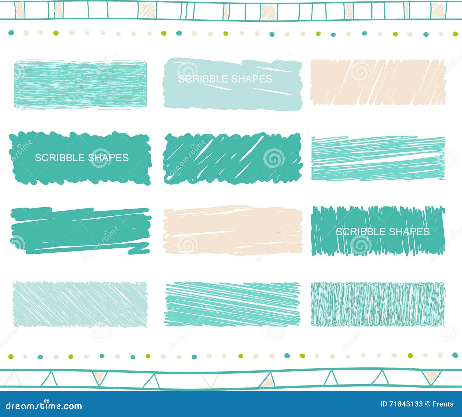 Vector Set of Scribble Elements Stock Vector - Illustration of drawing ...