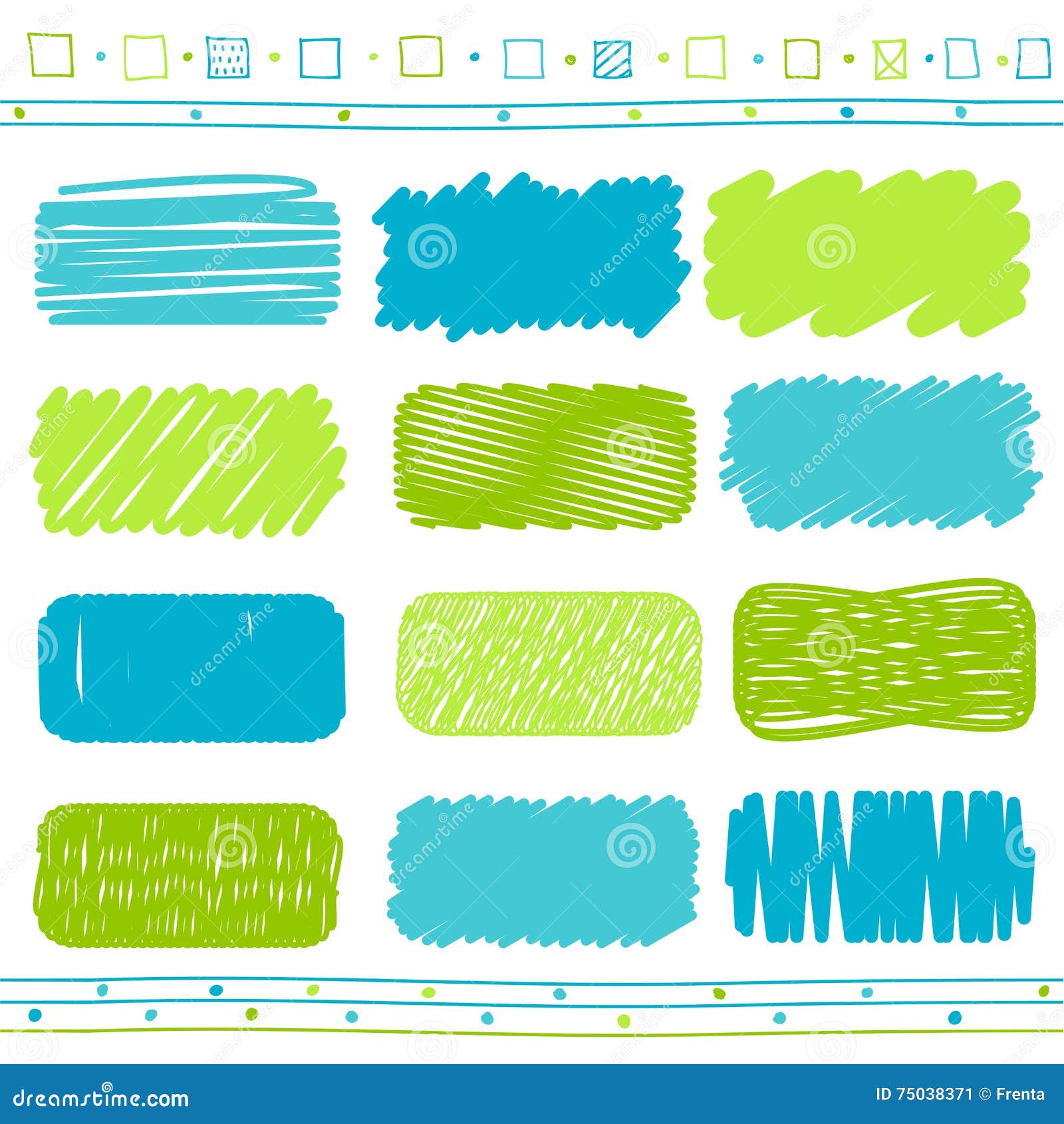 Vector Set of Scribble Elements Stock Vector - Illustration of backdrop ...