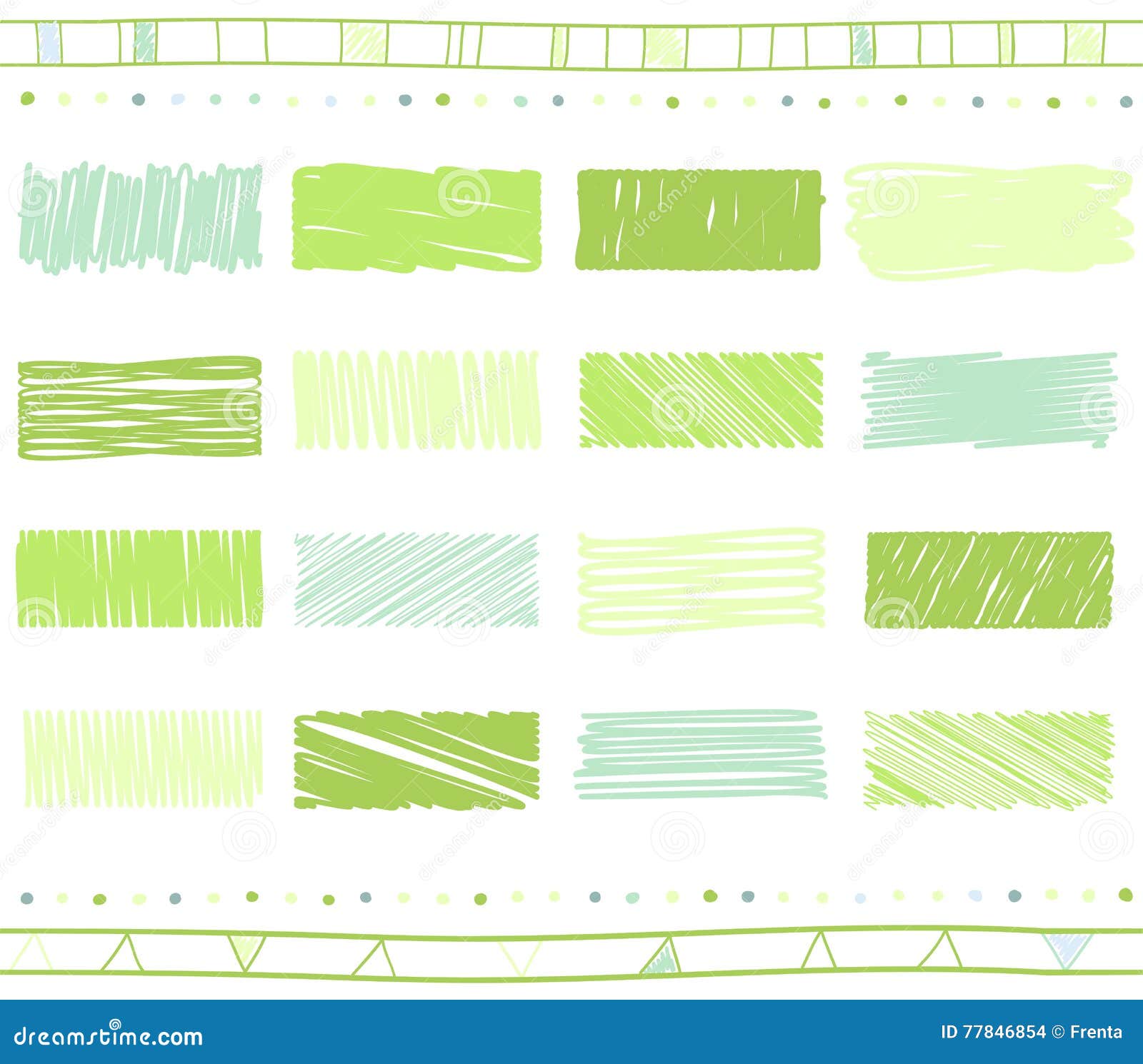 Vector Set of Scribble Elements Stock Vector - Illustration of painted ...