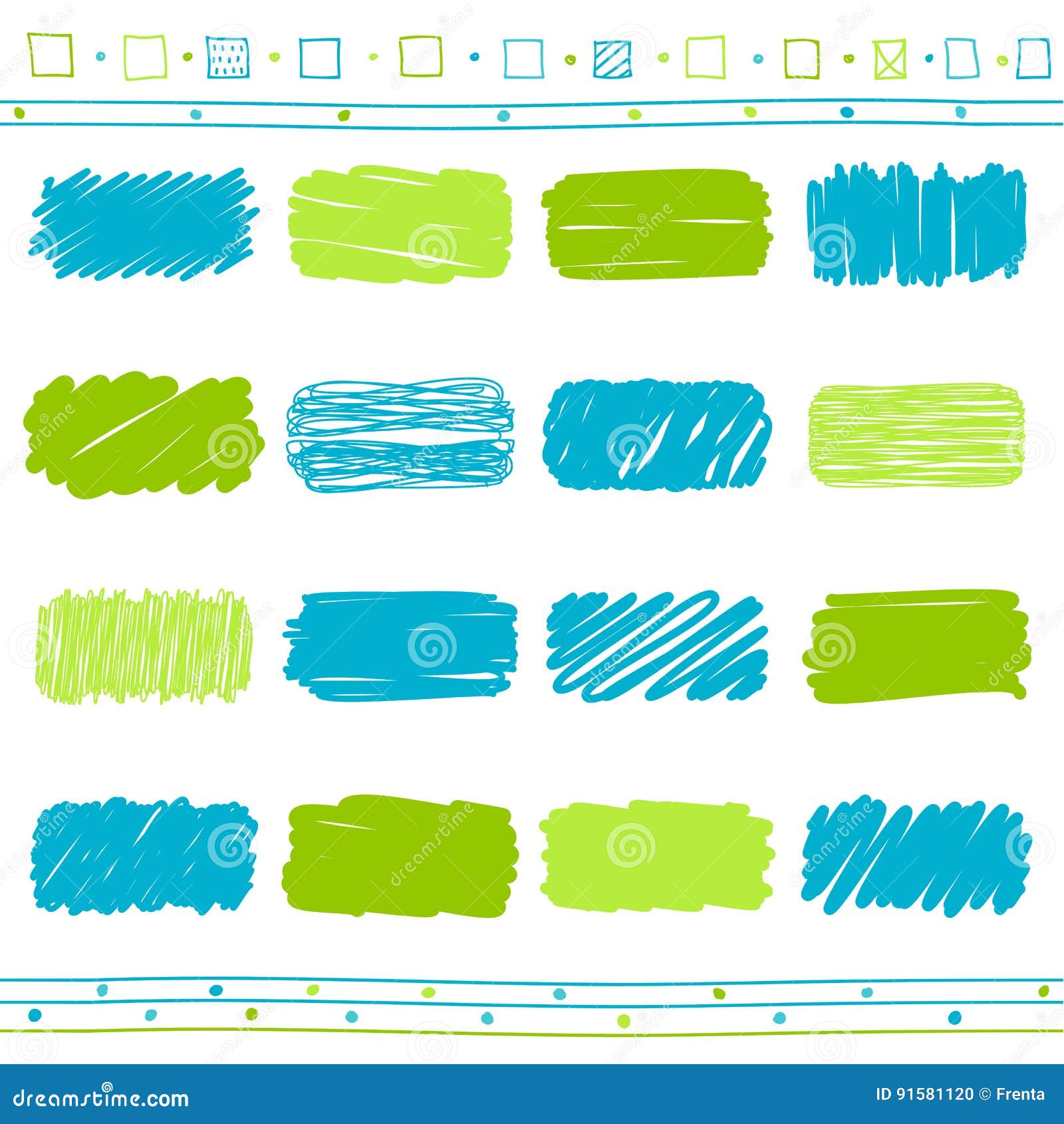 Vector Set of Scribble Elements Stock Vector - Illustration of color ...