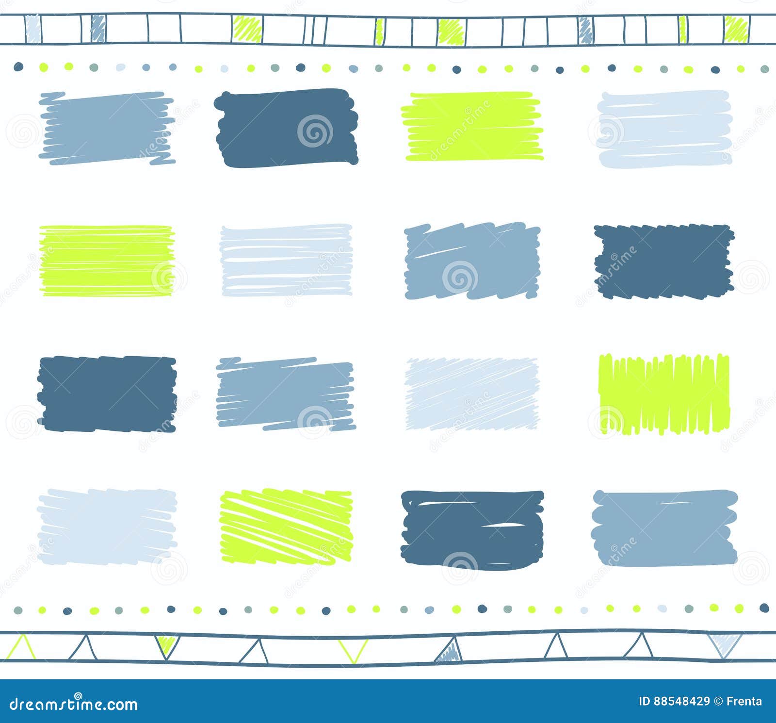 Vector Set of Scribble Elements Stock Vector - Illustration of grunge ...