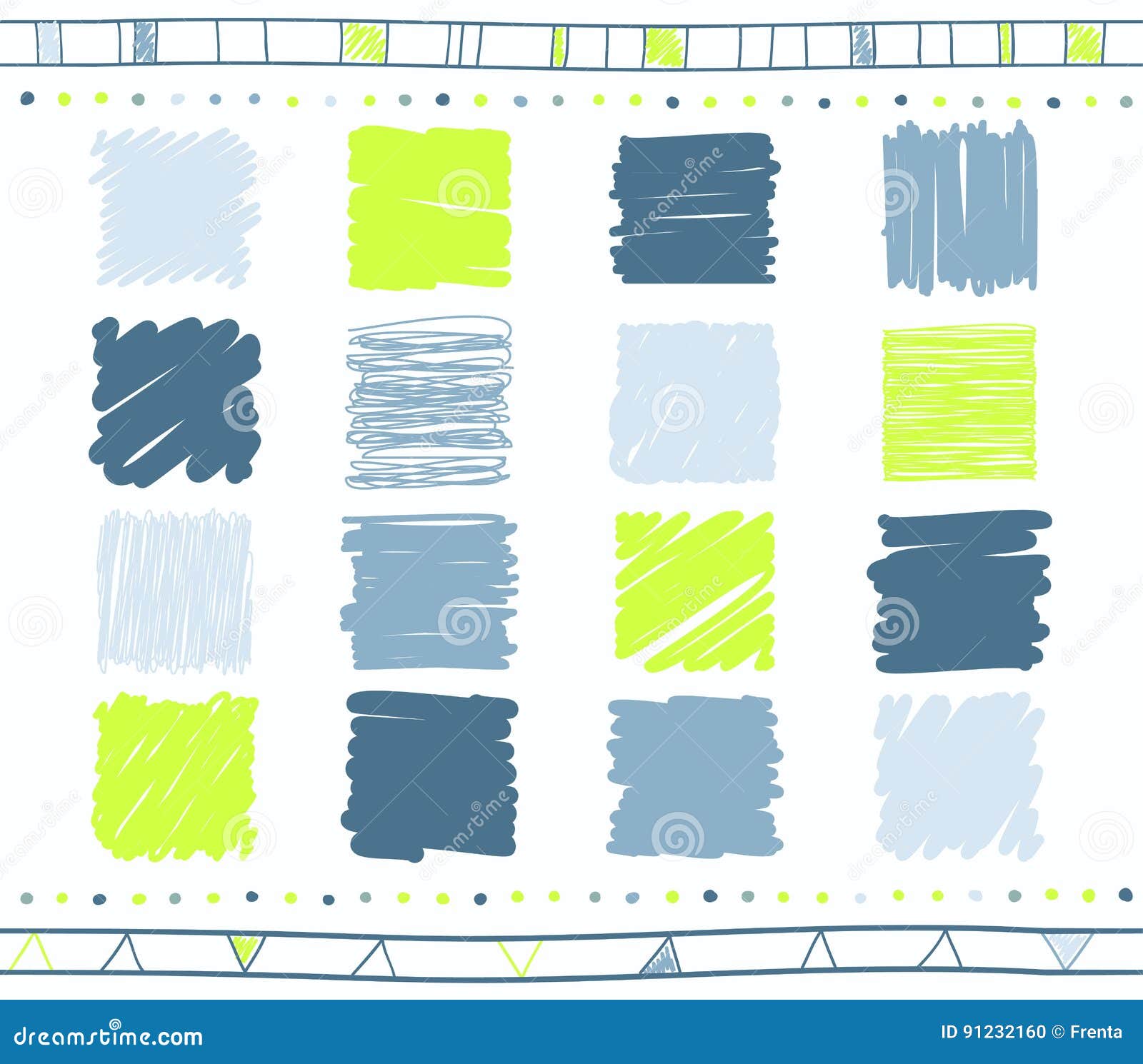 Vector Set of Scribble Elements Stock Vector - Illustration of gray ...