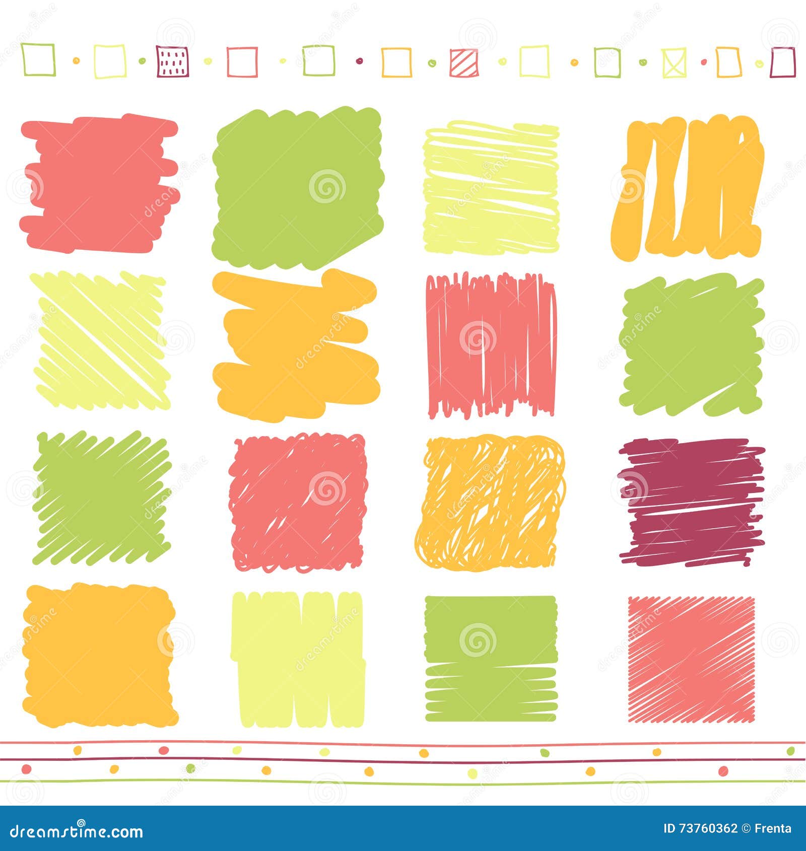 Vector Set of Scribble Elements Stock Vector - Illustration of orange ...