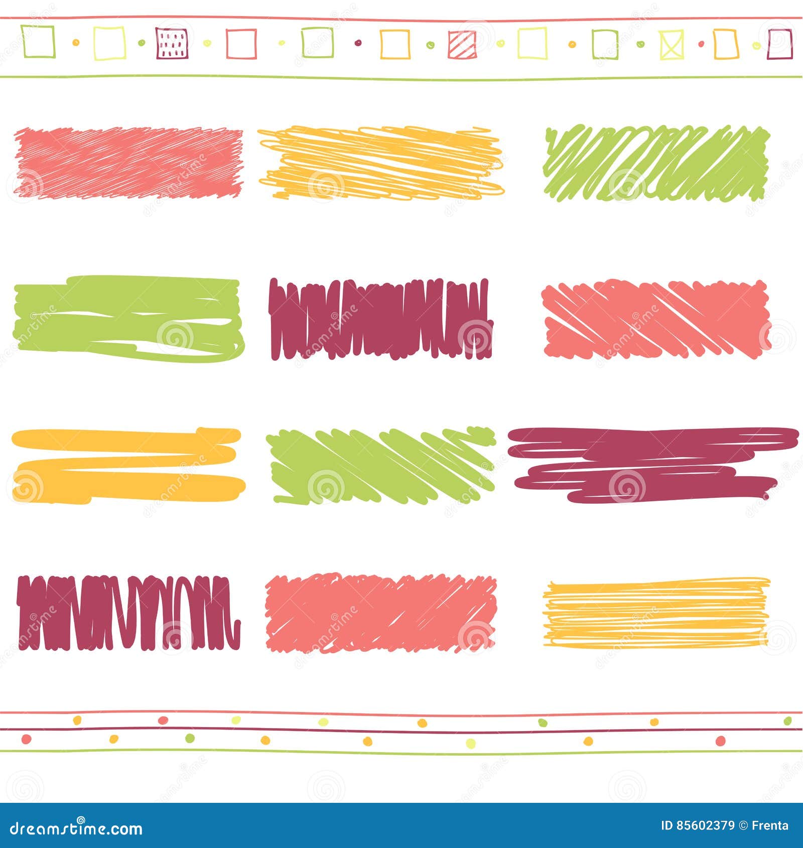 Vector Set of Scribble Elements Stock Vector - Illustration of hatching ...